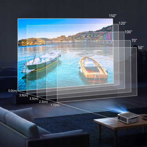 Projektor LCD VGKE PROJEKTOR RZUTNIK 4K WiFi Bluetooth Full HD biały
